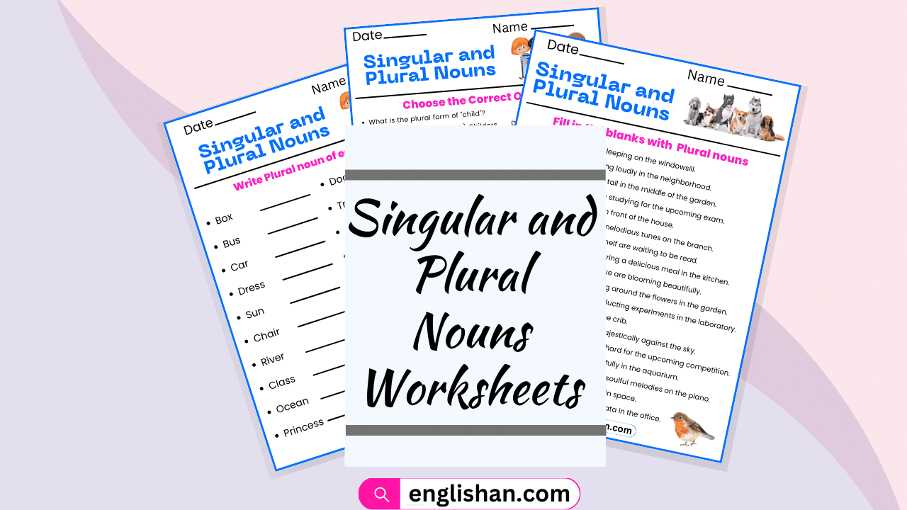 Singular and plural Nouns Worksheets and Exercises with Answers