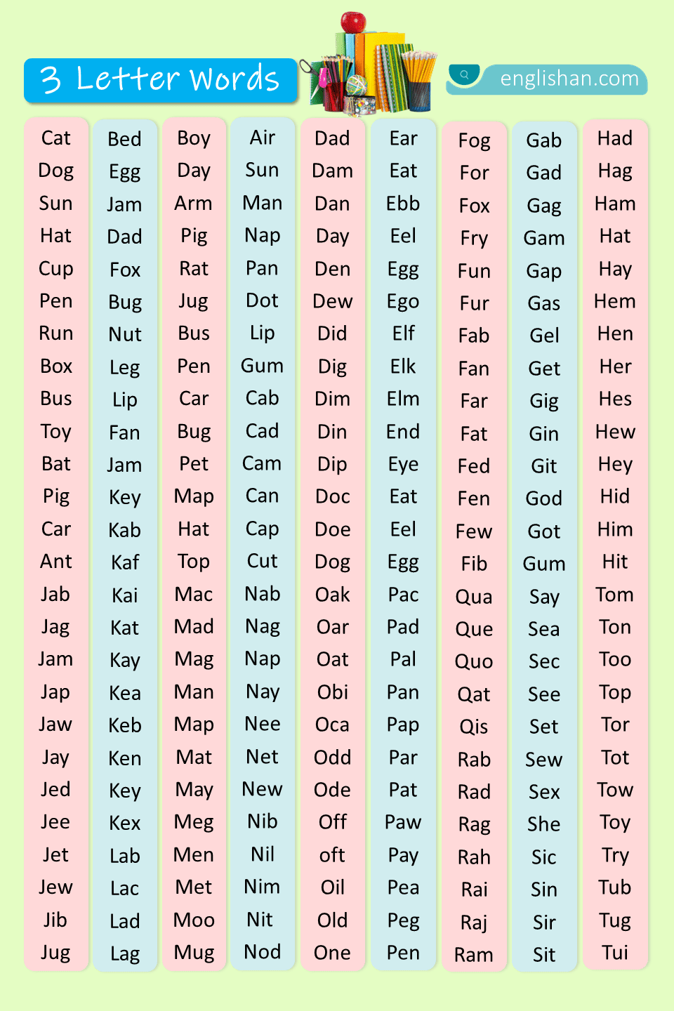 3 Letter Words A Z List For Scrabble Wordle ESL 3 Letter Words A Z List For Scrabble Wordle ESL