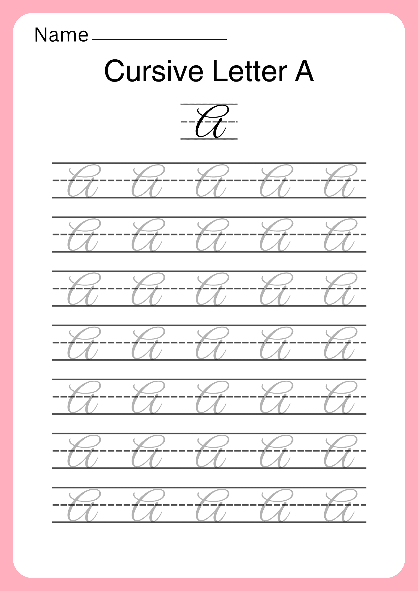 D Cursive Practice Worksheets Cursive Alphabet Your Home Teacher