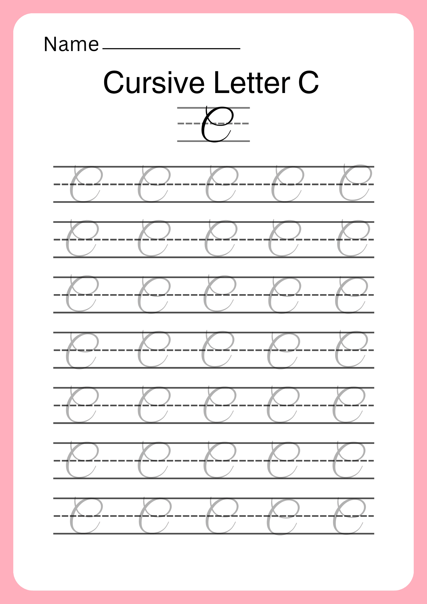 Capital Letters Cursive Writing Worksheets A to Z With PDF