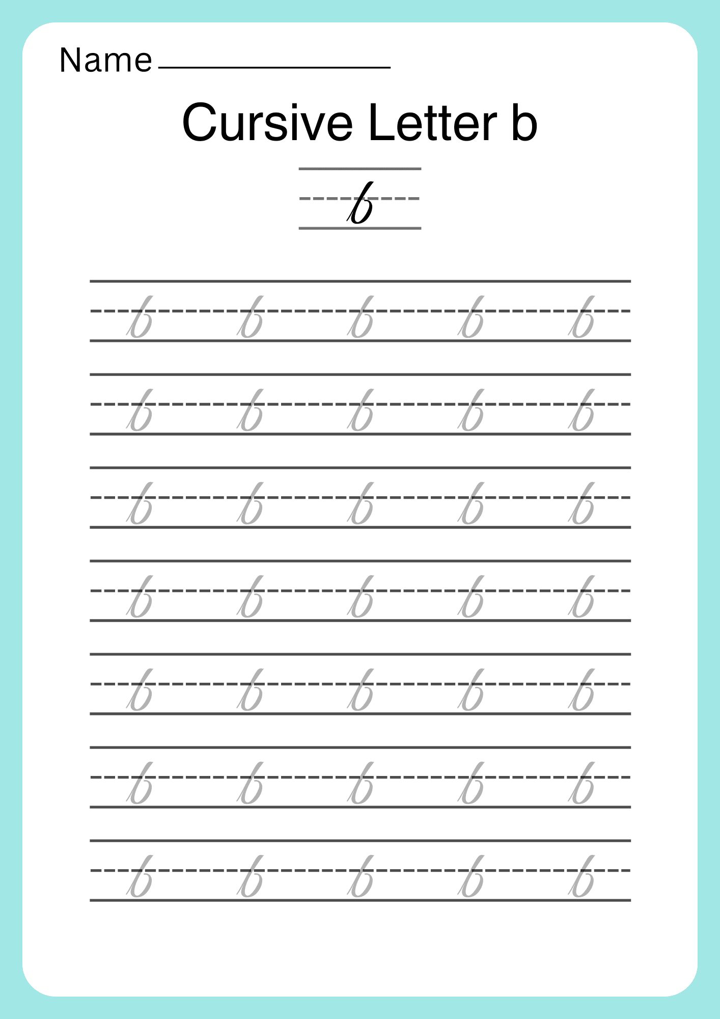 Small Letters Cursive Writing Worksheets A to Z