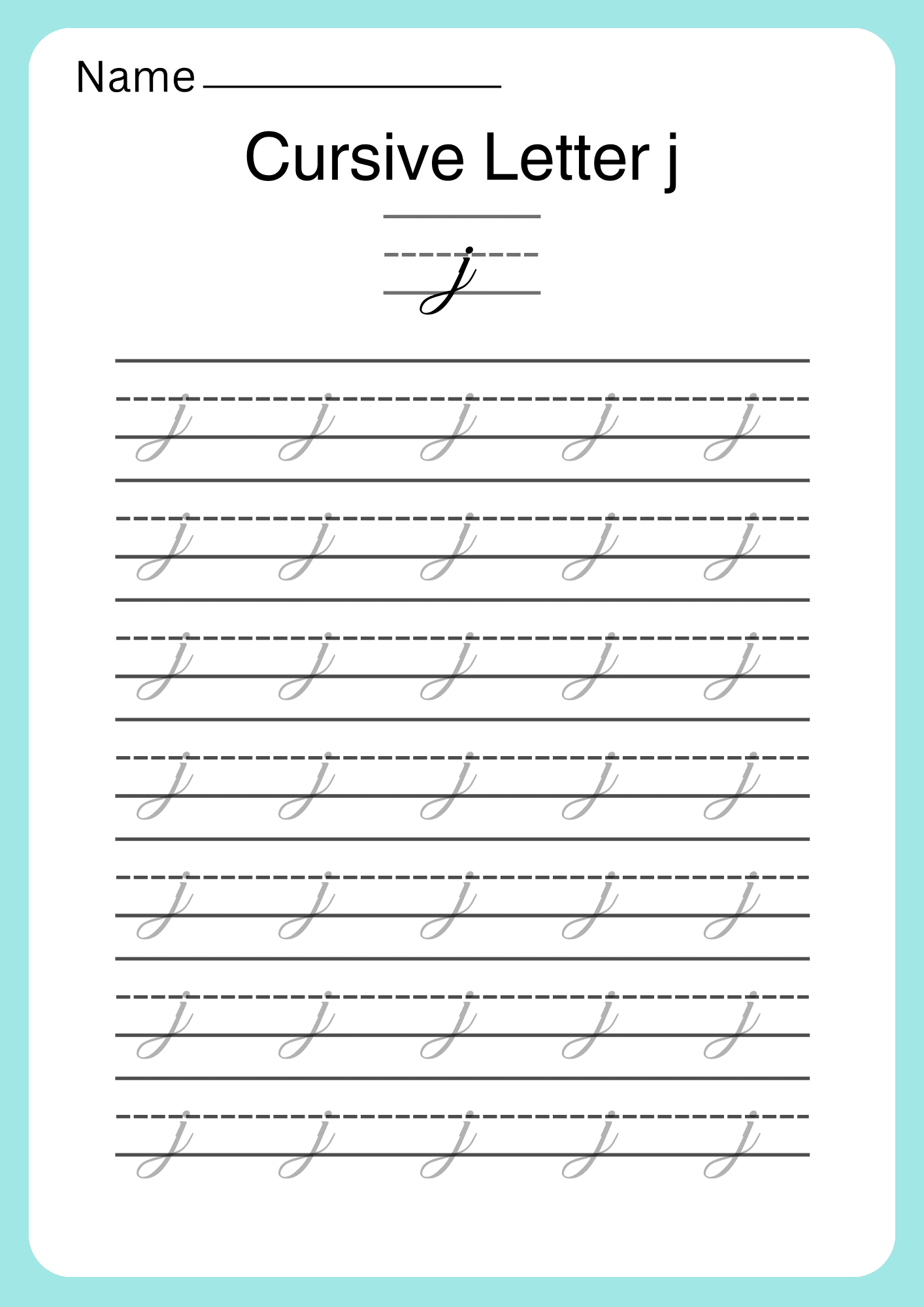 Small Letters Cursive Writing Worksheets A to Z
