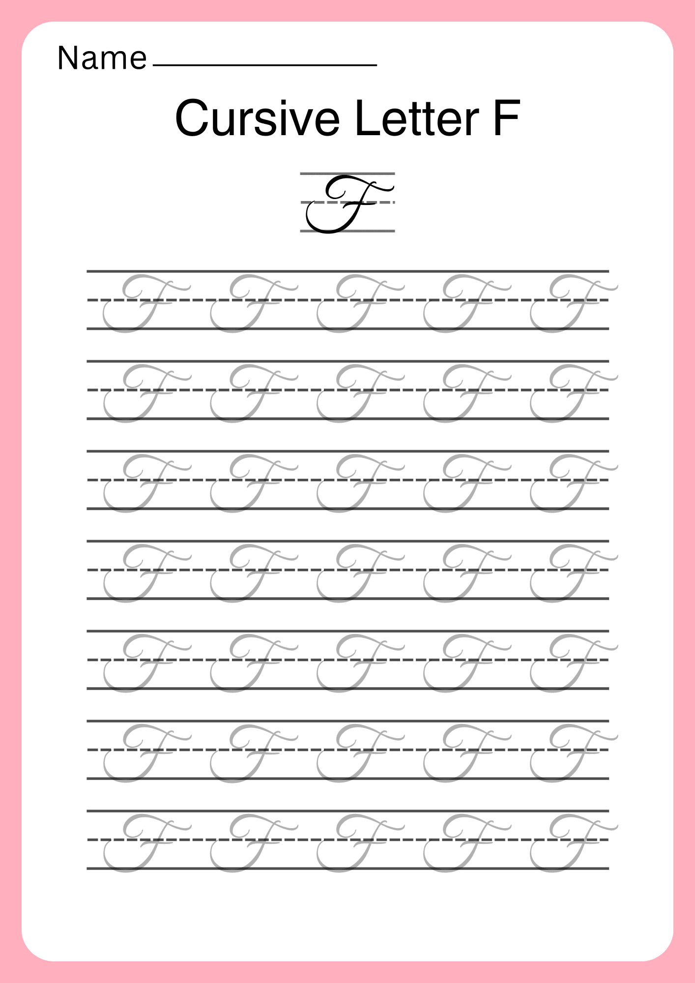 Capital Letters Cursive Writing Worksheets A to Z With PDF