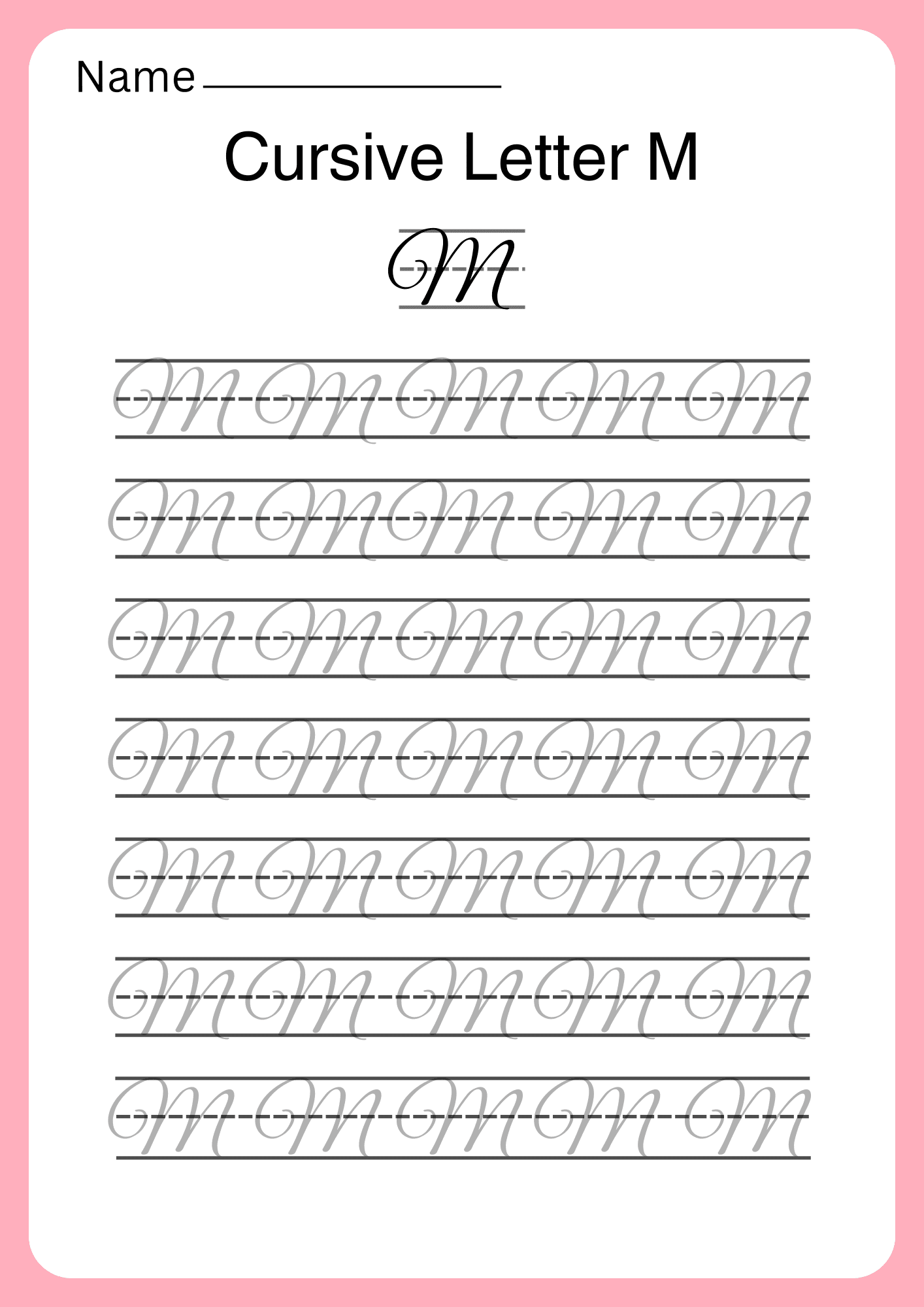 Capital Letters Cursive Writing Worksheets A to Z With PDF