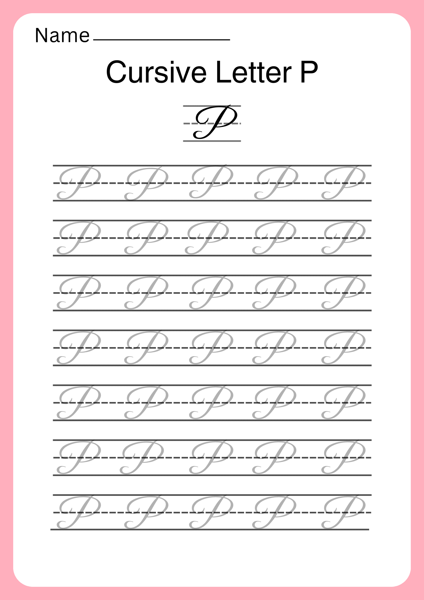 Capital Letters Cursive Writing Worksheets A to Z With PDF