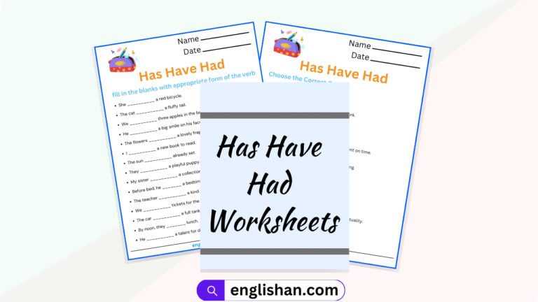Verbs Worksheets and Exercises with Answers in English