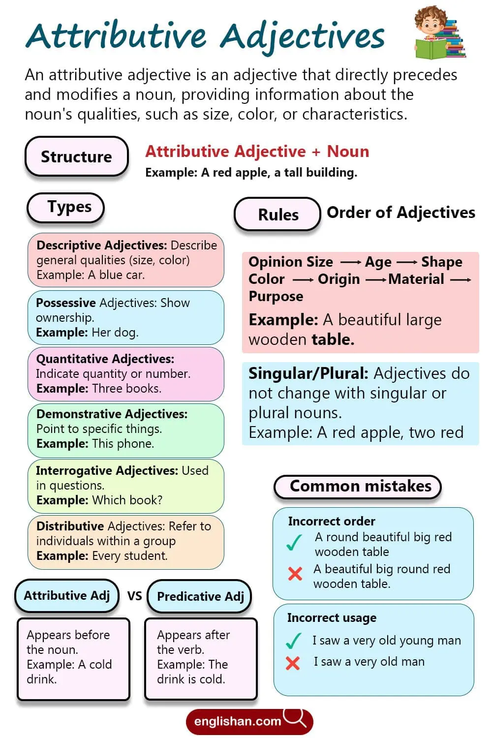 Attributive Adjectives in English With Examples