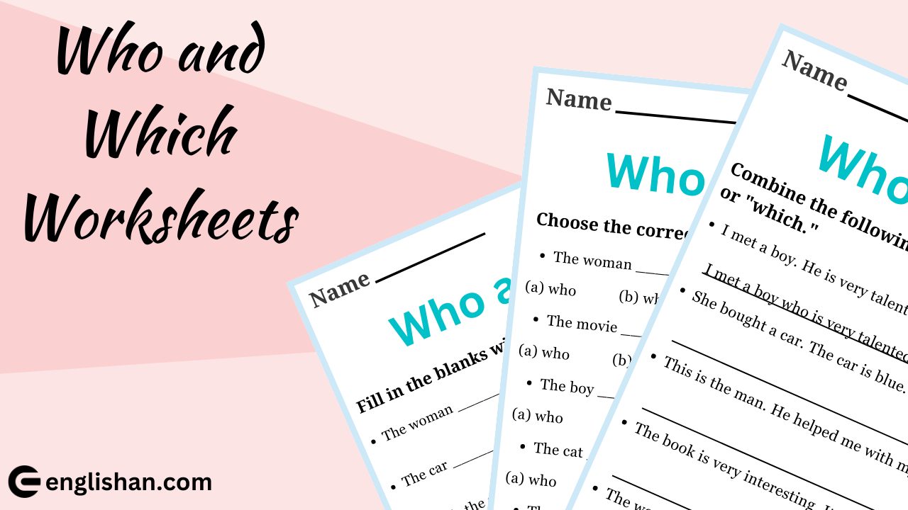 3 Printable Who and Which Worksheets with Answers