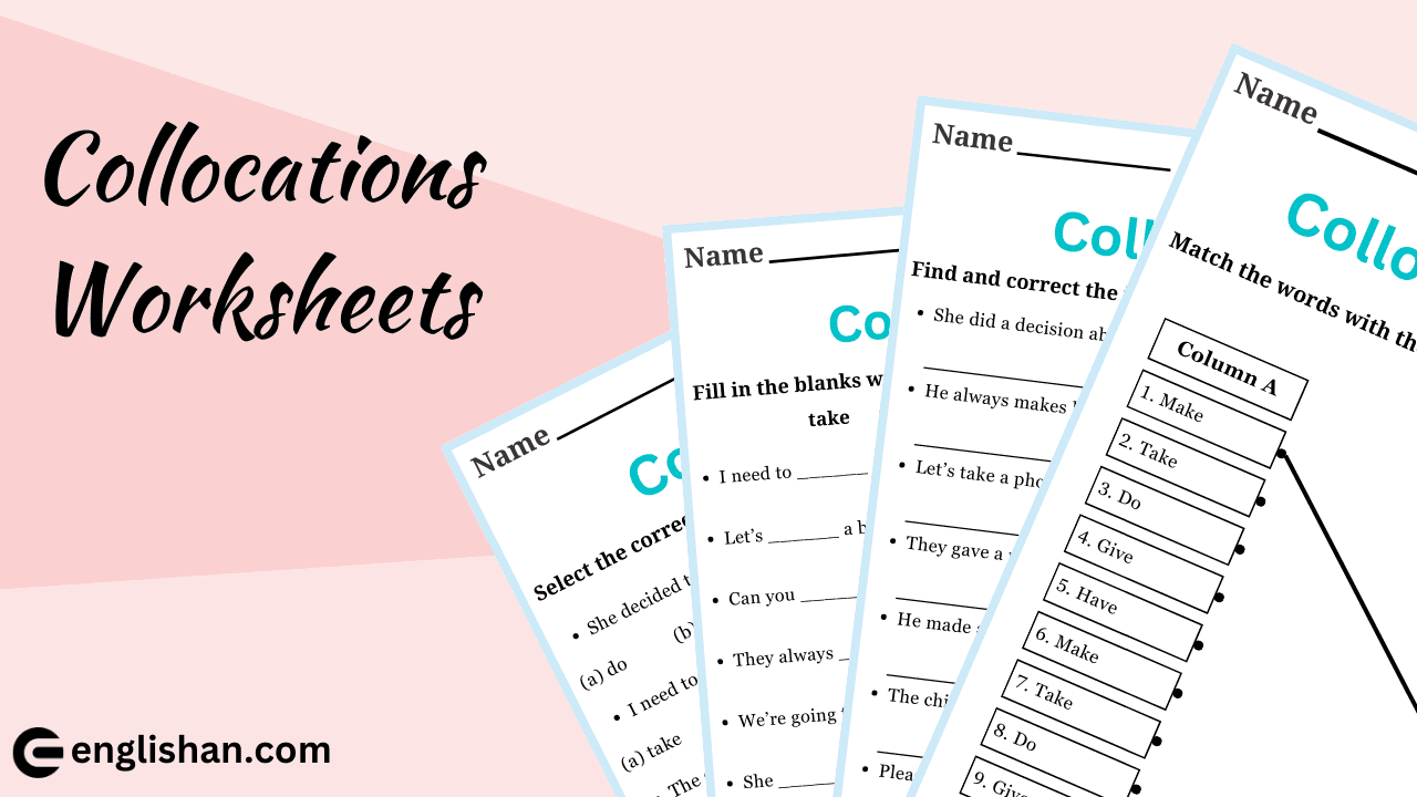 Collocations Worksheets with Answers • Englishan