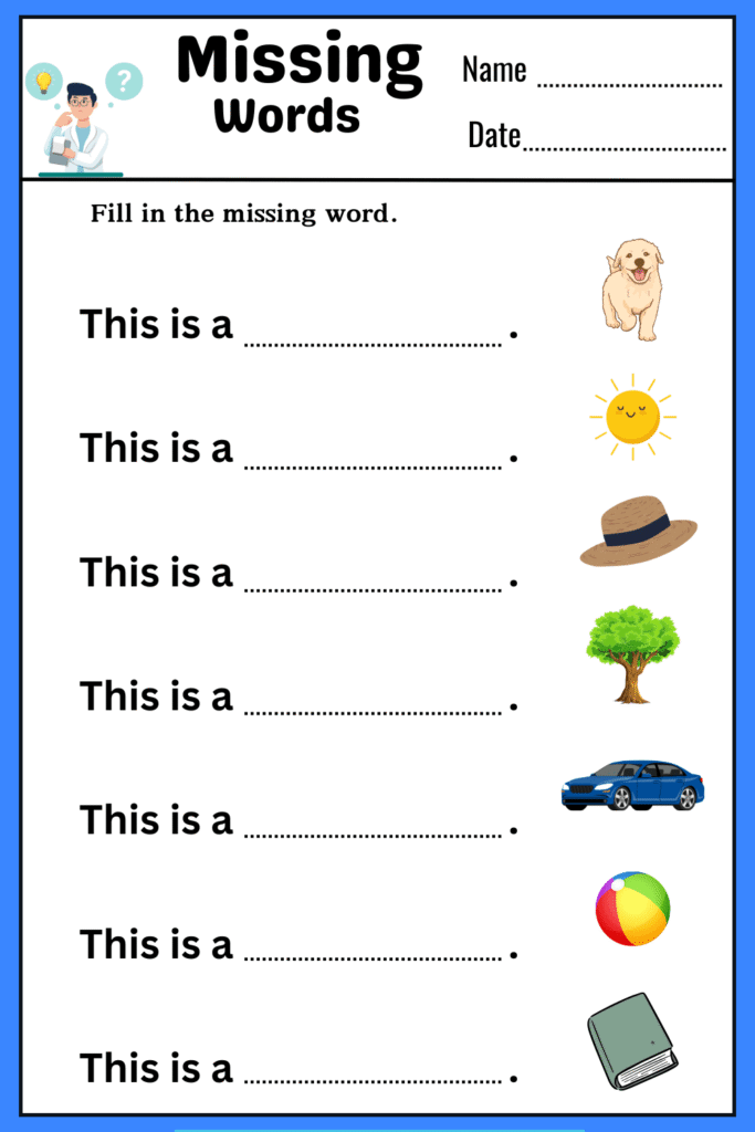 7 Printable Missing Words Worksheets with Answers • Englishan