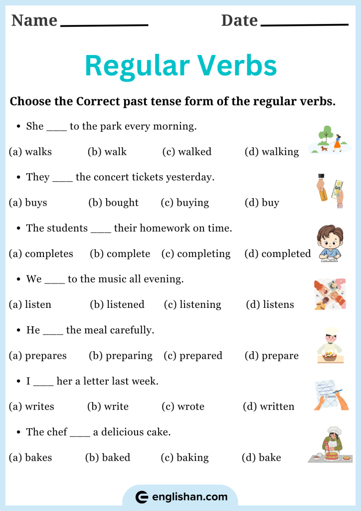 Verbs Worksheet Verbs Worksheet