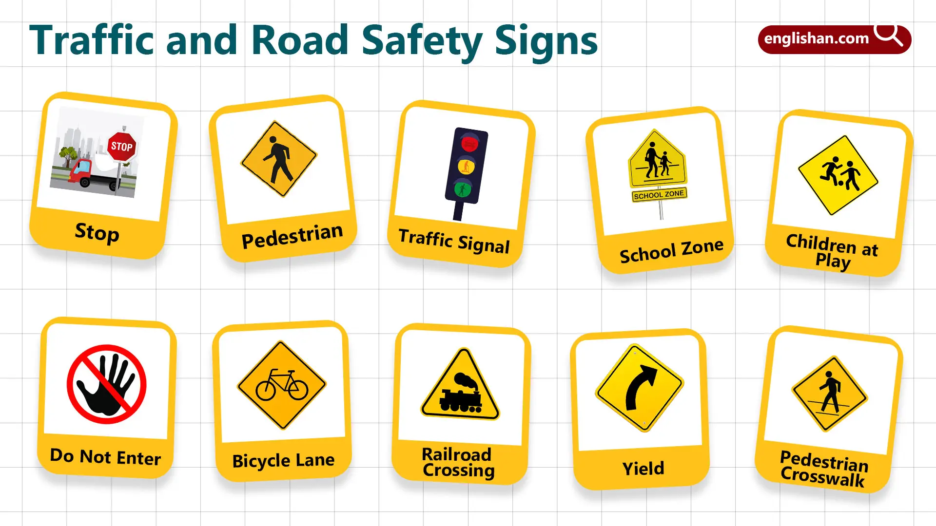 Road Safety Signs for Kids with Images to Avoid Confusion