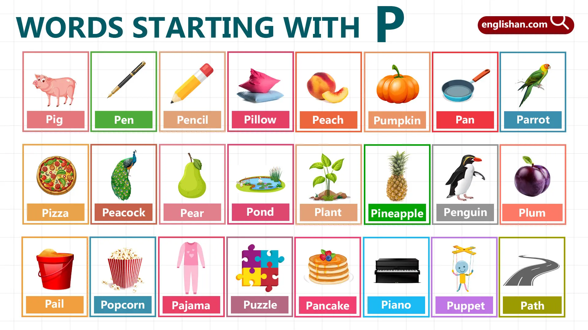 Words that Start with P: Easy Vocabulary for Kids