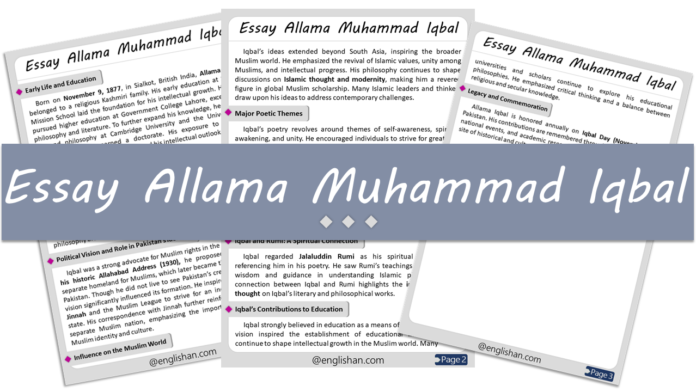 Allama Muhammad Iqbal Essay – 10 Lines, and 500 Words
