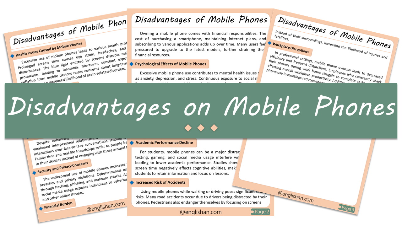 Disadvantages of Mobile Phones Essay – 10 Lines, 250 Words, and 500 Words
