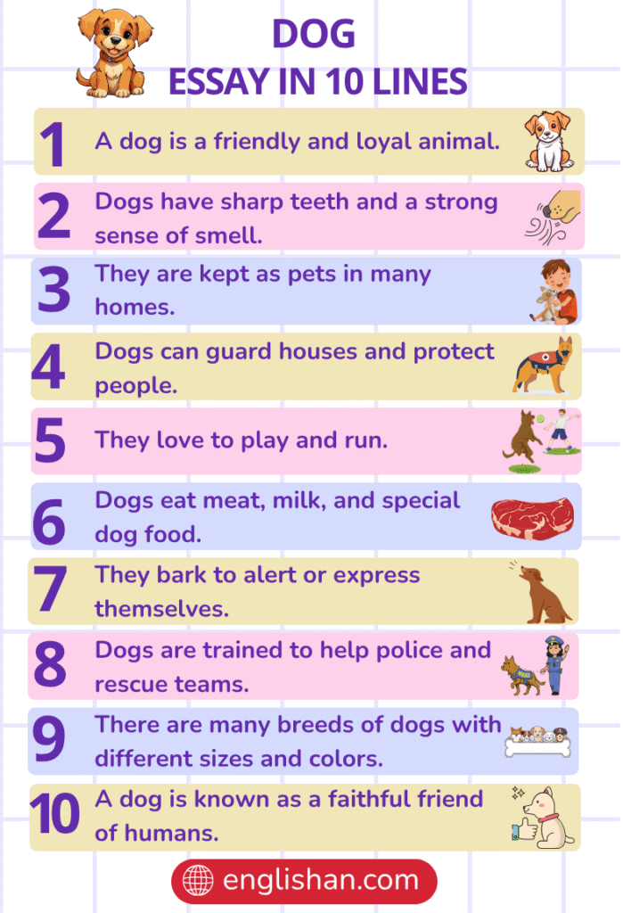 Dog Essay – 10 Lines, 250 Words, and 500 Words