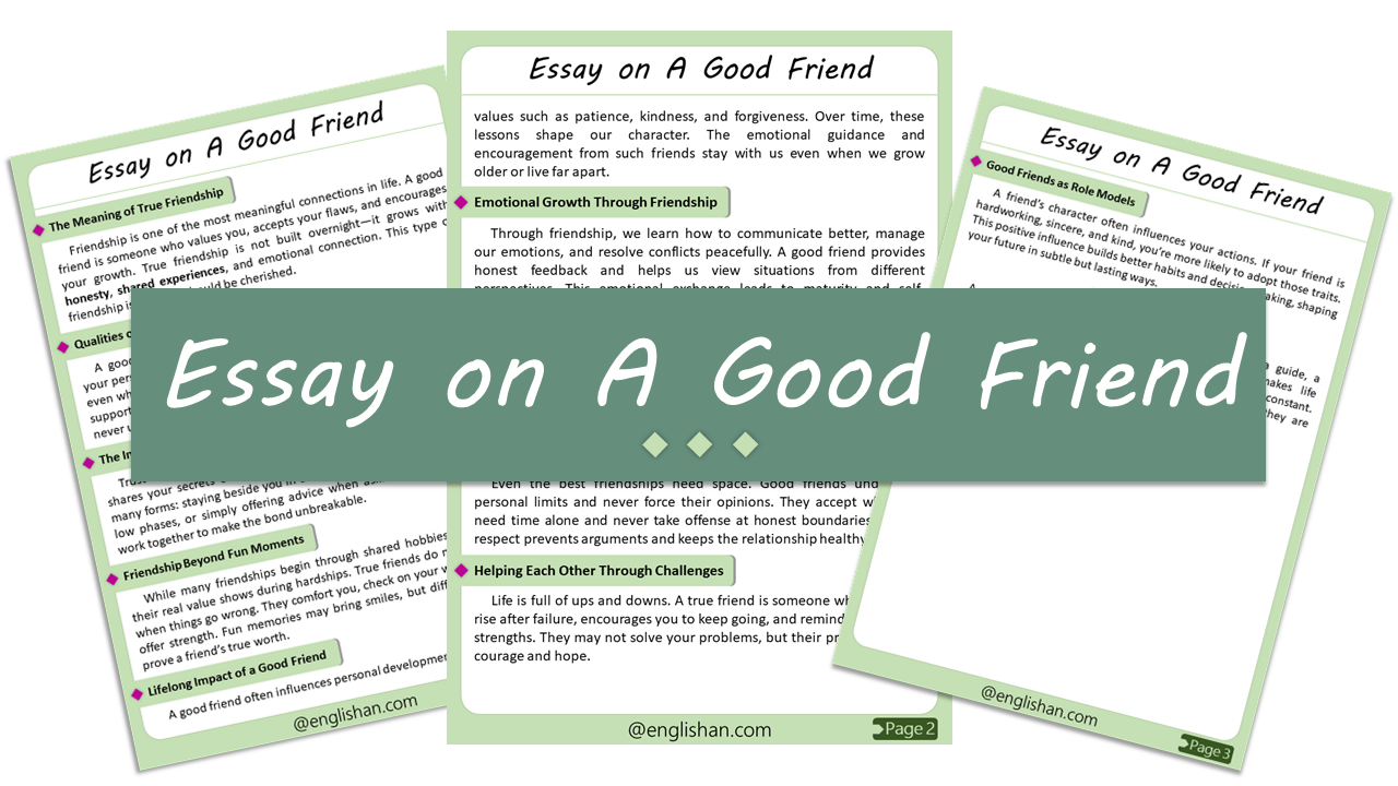A Good Friend Essay – 10 Lines, 250 Words, and 500 Words