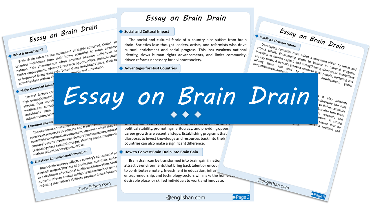 Brain Drain Essay – 10 Lines, 250 Words, and 500 Words