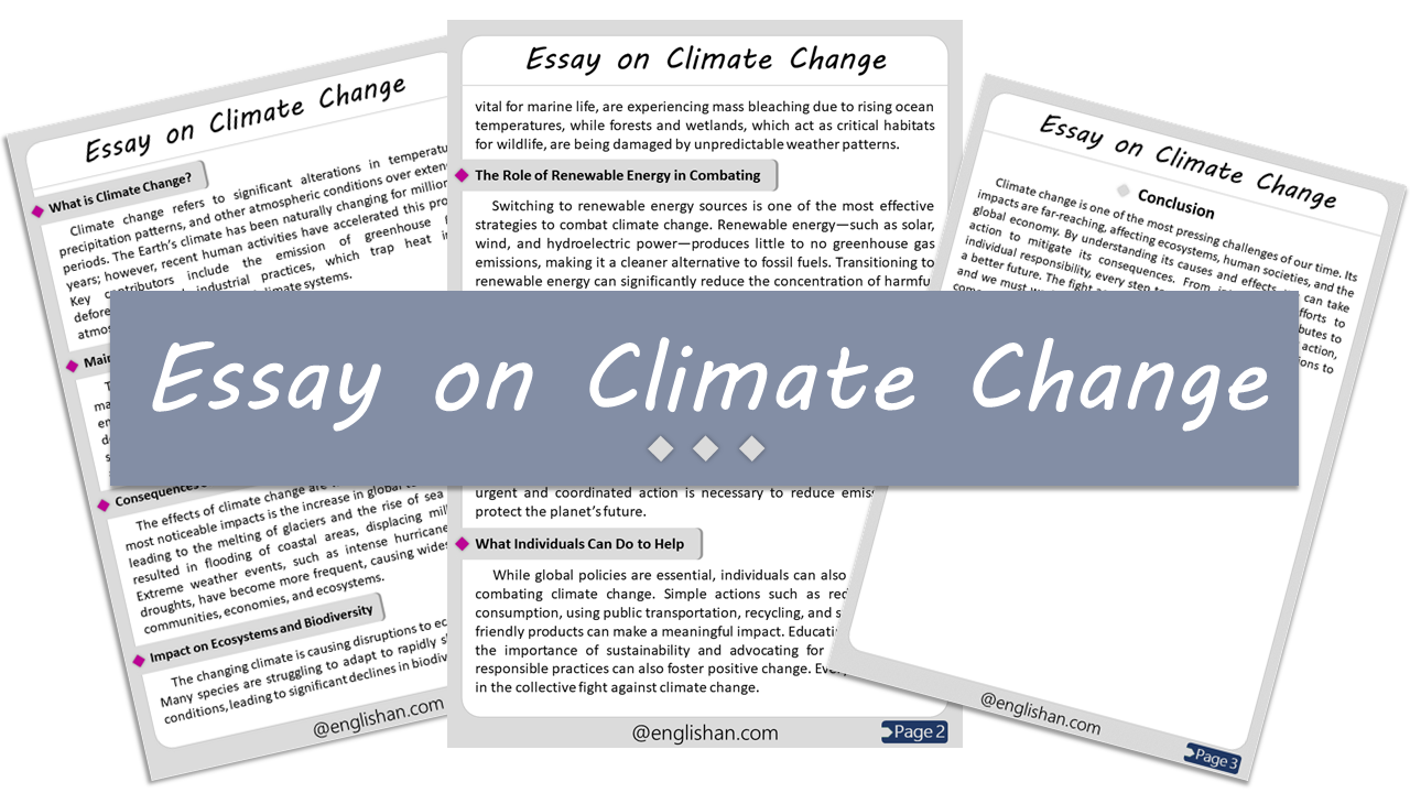 Climate Change Essay – 10 Lines, 250 Words, and 500 Words