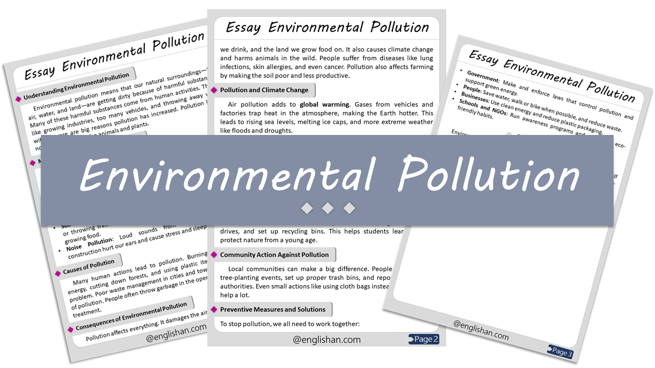 Environmental Pollution Essay – 10 Lines, and 500 Words