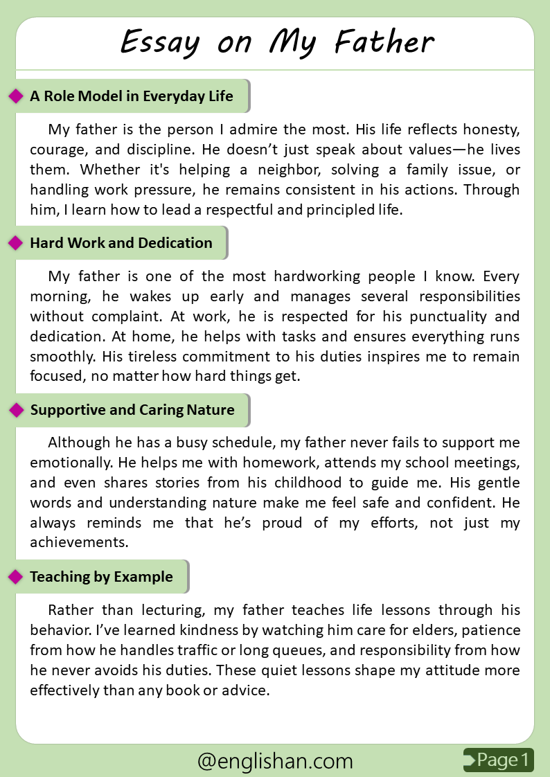 My Father Essay – 10 Lines, 250 Words, and 500 Words