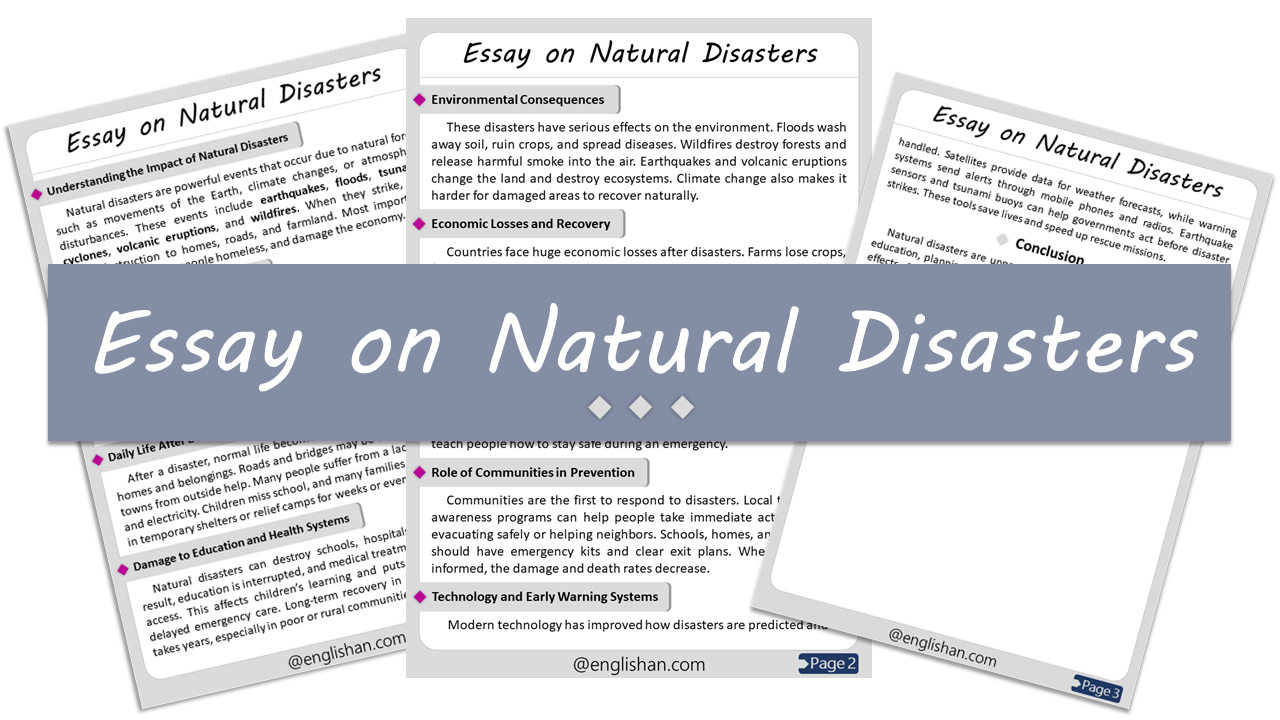 Natural Disasters Essay – 10 Lines, 250 Words, and 500 Words