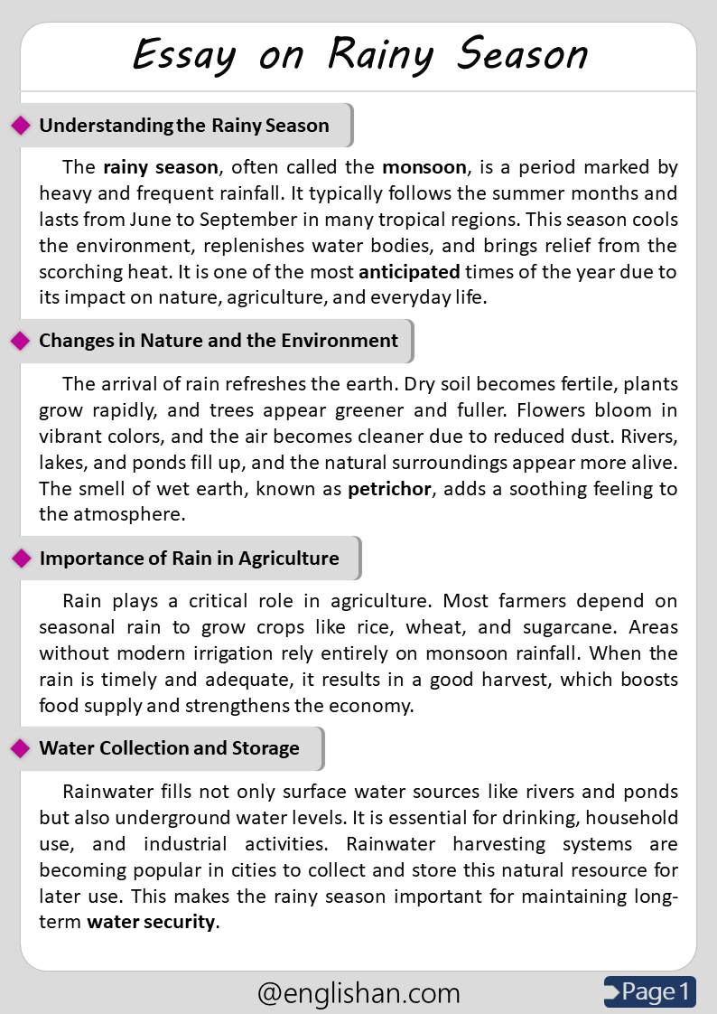 Essay on Rainy Season for Students (500 Words)