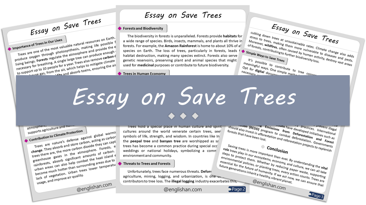 Save Trees Essay – 10 Lines, 250 Words, and 500 Words