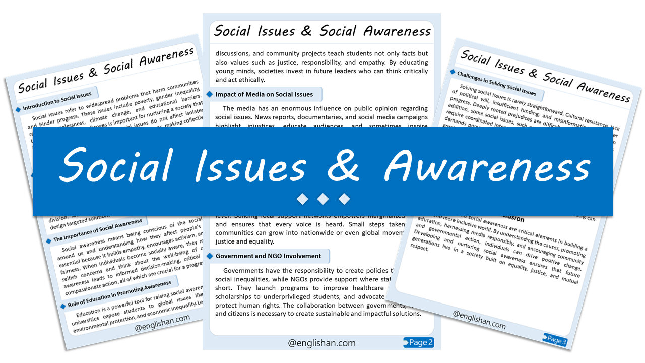 Social Issues and Social Awareness Essay with Free PDF
