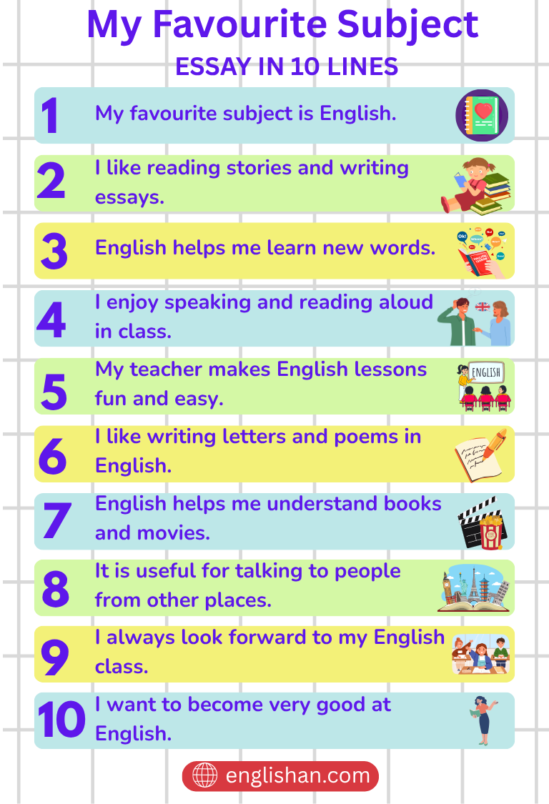 My Favourite Subject Essay – 10 Lines, 250 Words, and 500 Words