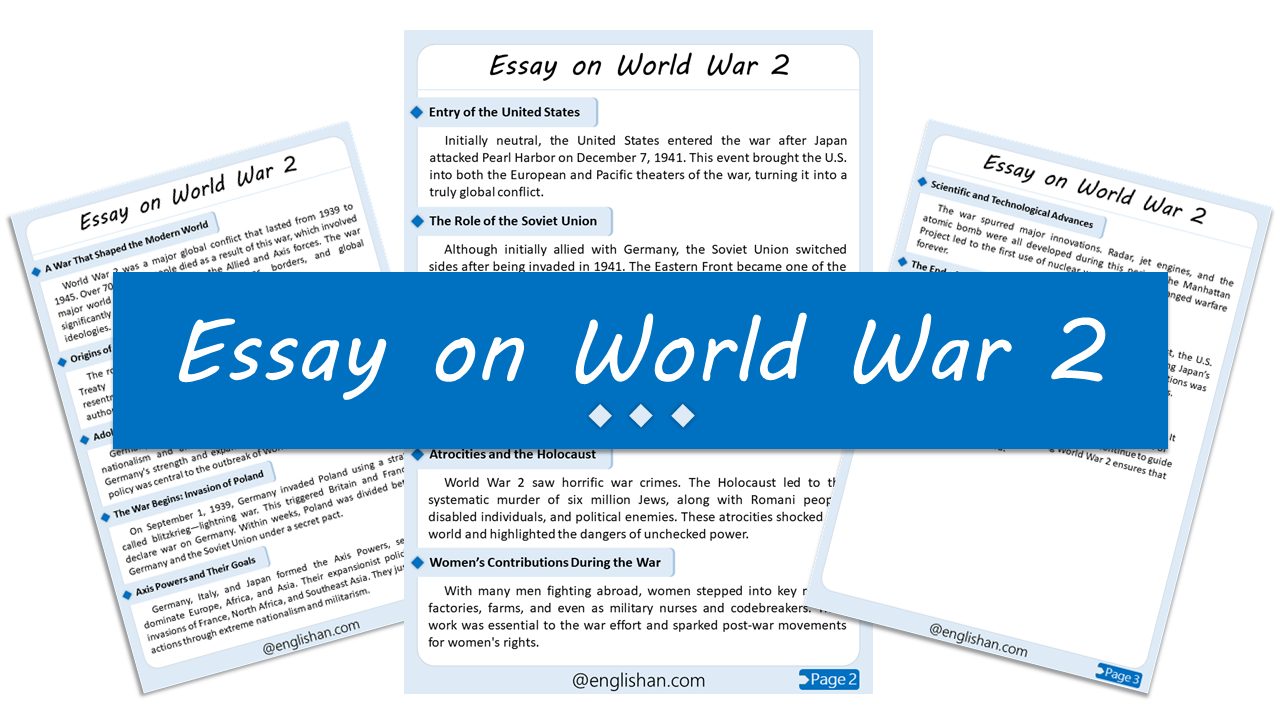 World War 2 Essay – 10 Lines, 250 Words, and 500 Words