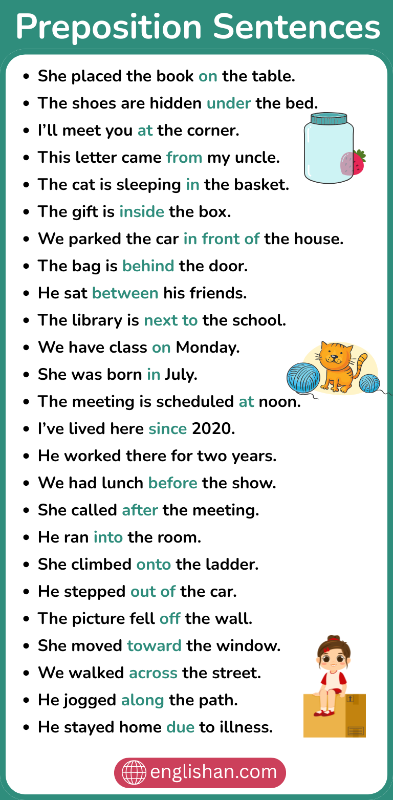 Preposition Sentence Examples for Everyday English