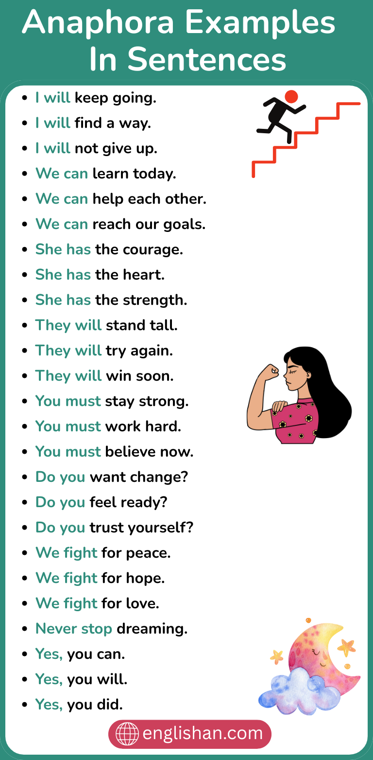 Anaphora Examples With Simple Sentences And Lists