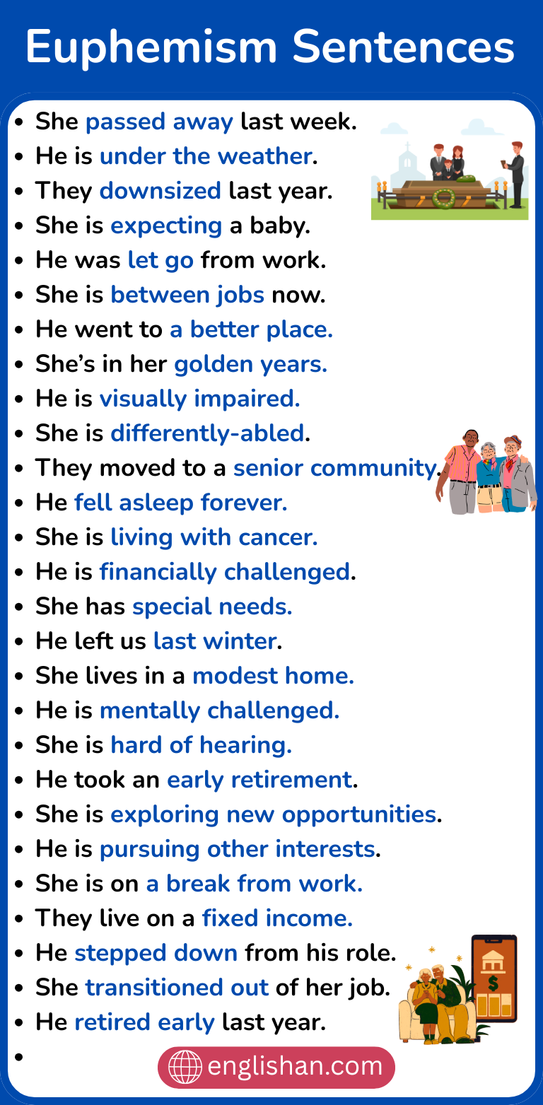 Euphemism Sentences: 100 Practical Examples List