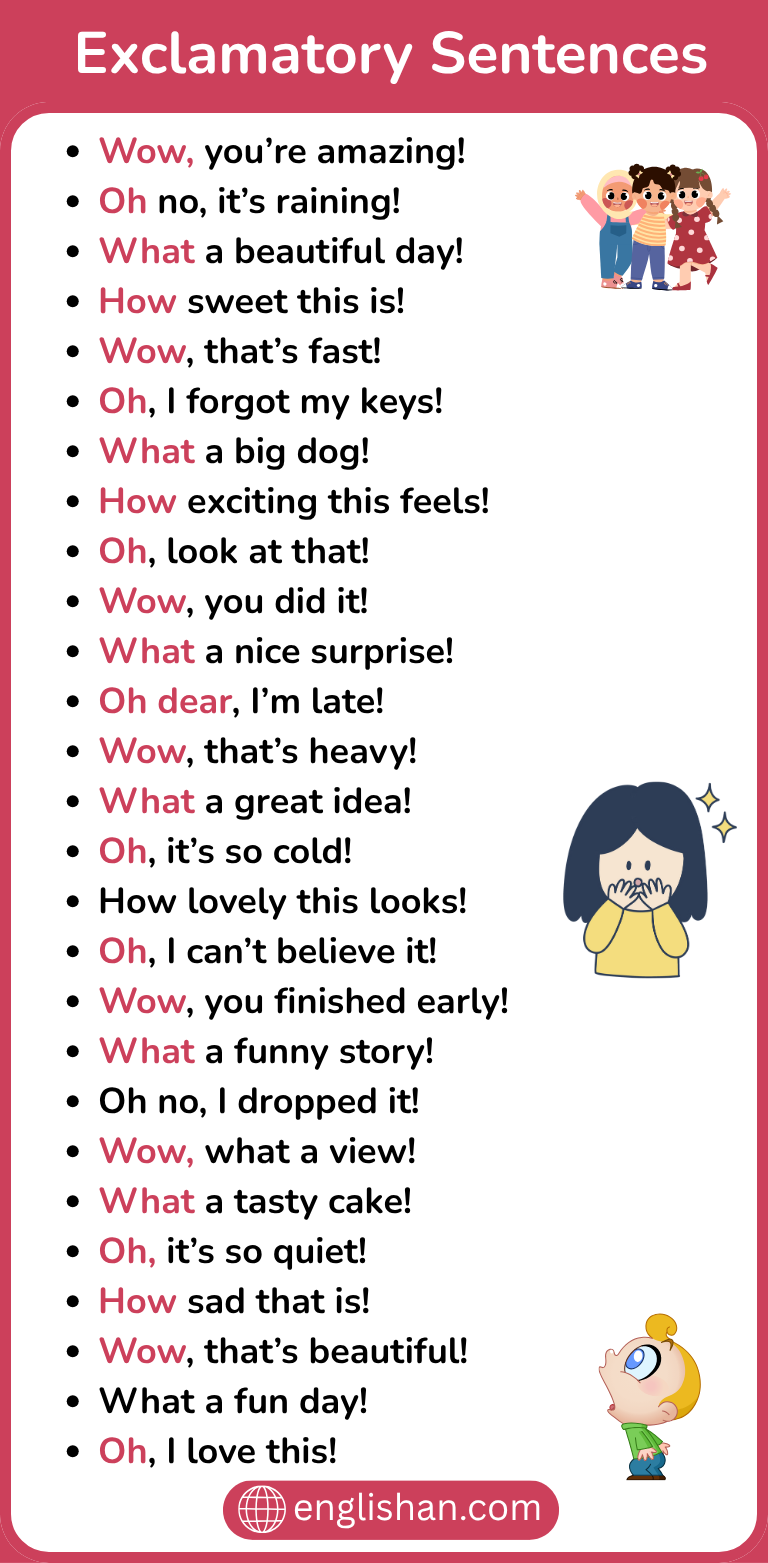 Complete 100 Exclamatory Sentence Examples List