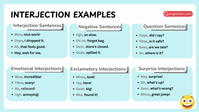 100+ Interjection Examples With Usage In Sentences