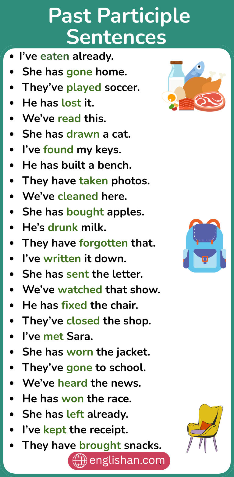 Past Participle Examples in Sentences for Learners
