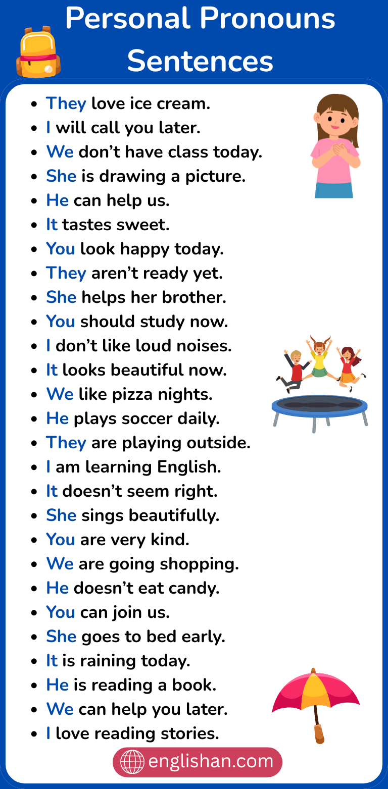 Personal Pronouns Examples in Sentences With Usage