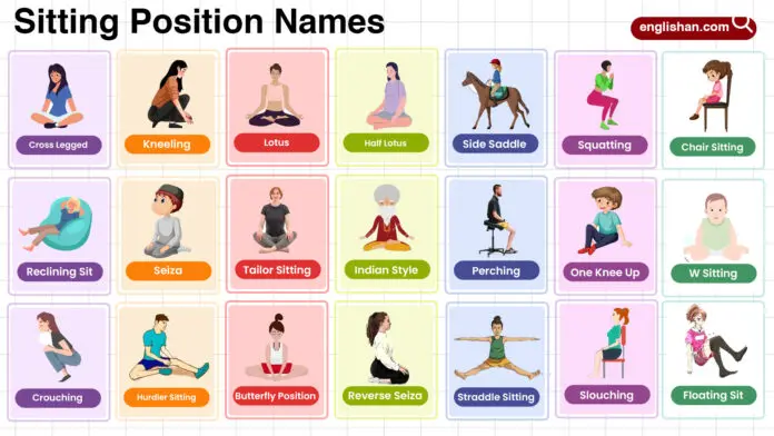 Sitting Position Names in English with their Pictures