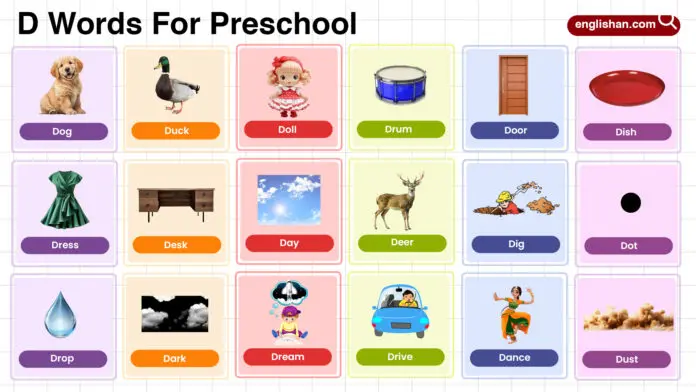 75 Preschool Words That Start With D | Kids Vocabulary
