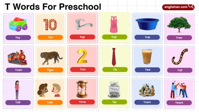 320 Preschool Words That Start With T: Animals, Foods, Toys
