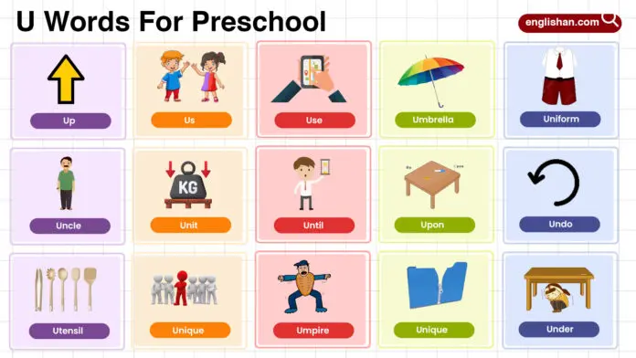 300 Essential Preschool Words That Start With U in English
