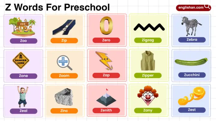 55 Essential Preschool Words That Start With Z