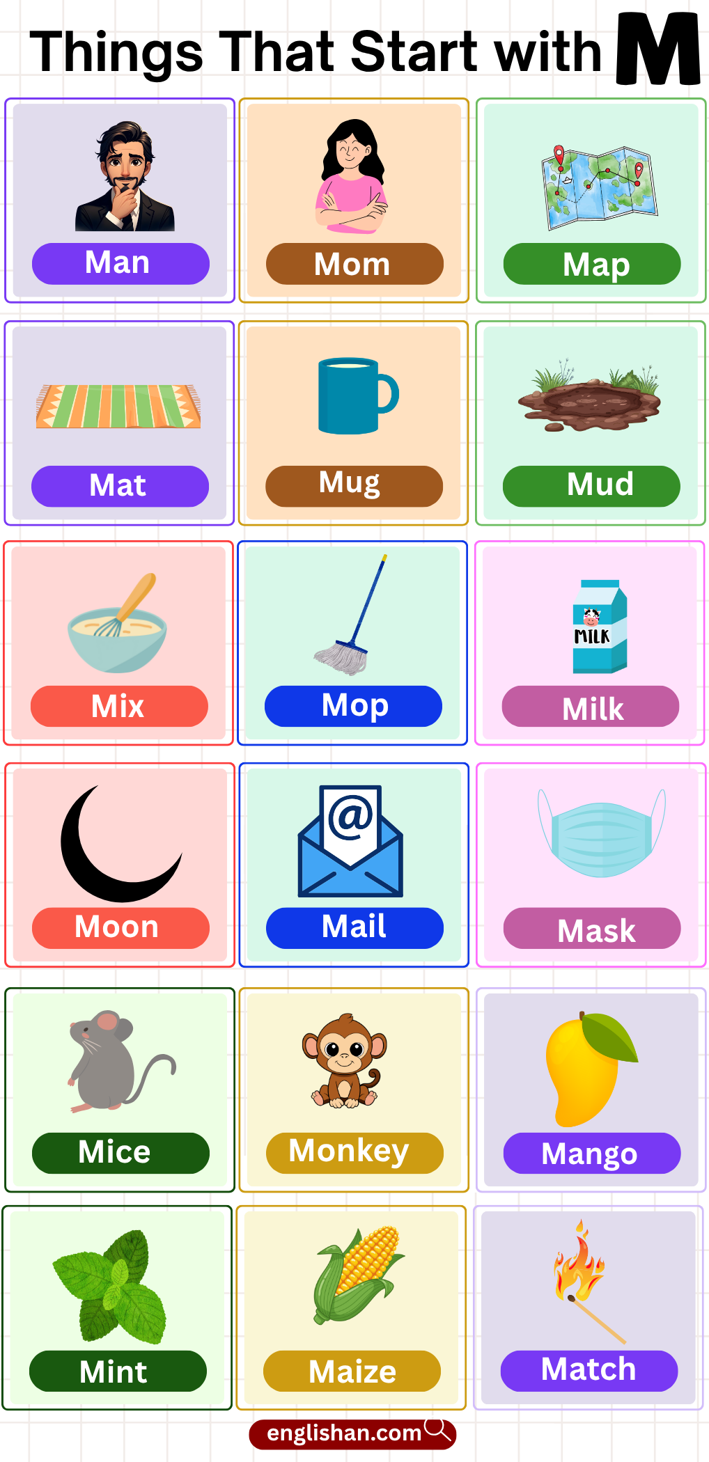 310 Things That Start with M – List of Words with Pictures