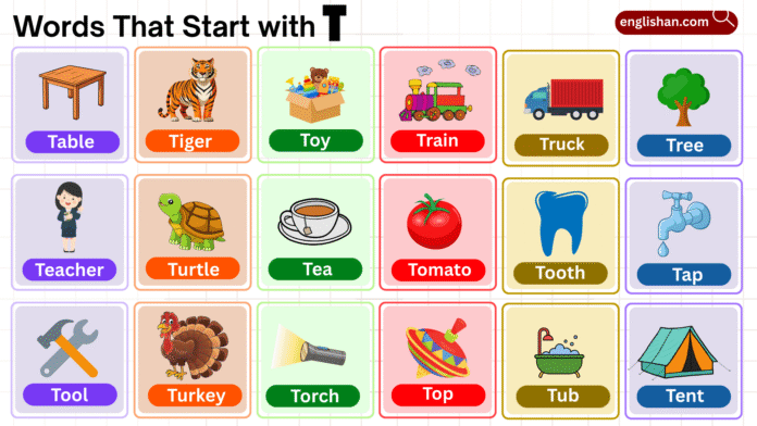 1195 Words That Start with T | Complete List with Pictures