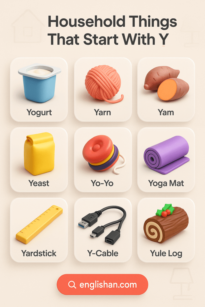 Things That Start with Y – List of 520 Objects with Pictures