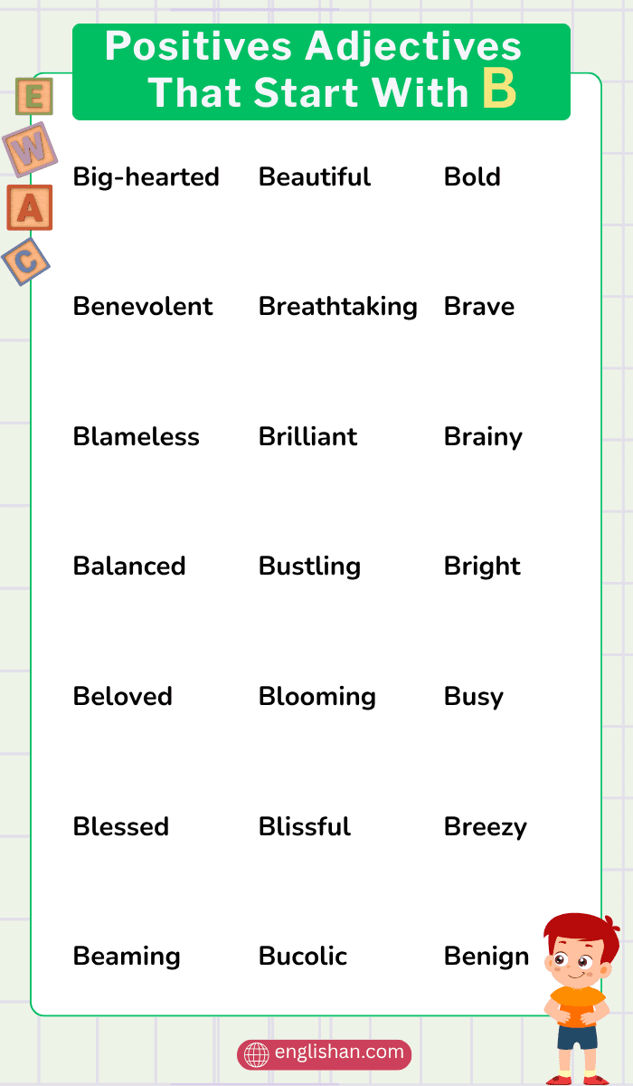 Positive Adjectives That Start With B for People and Personality