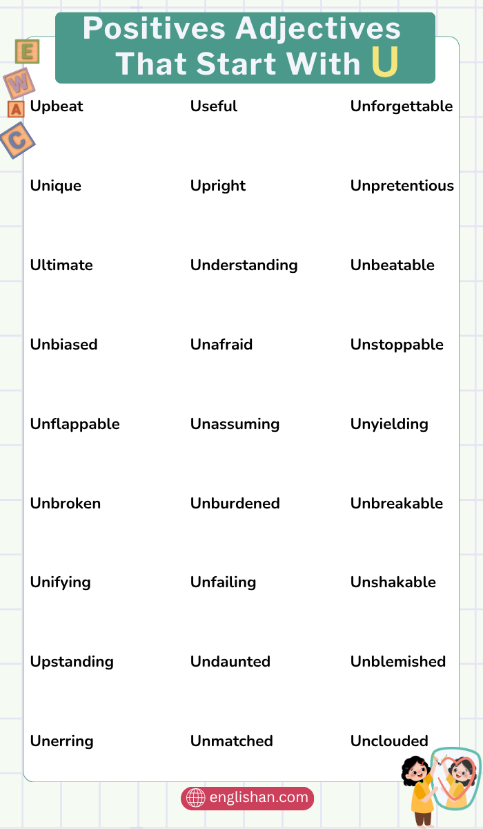 Positive Adjectives That Start With U – Useful U Words for Personality