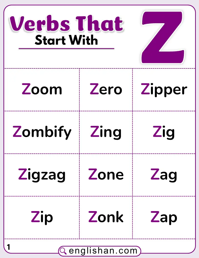 Learn 45+ Verbs That Start With Z With Meanings & Examples