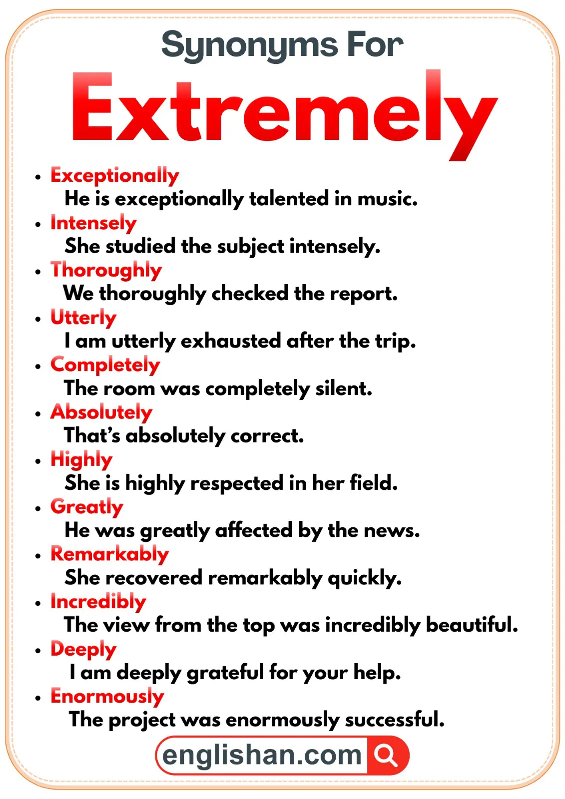 120+ Synonyms for Extremely With Meanings and Examples